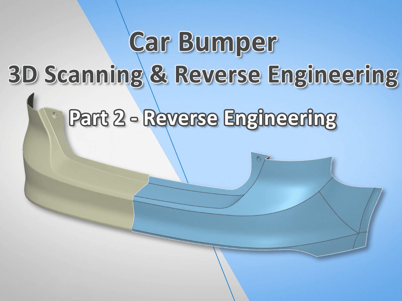 Reverse Engineering Car Bumper in Quicksurface from iReal M3 3D Scanned Data STL - 3DeVOK