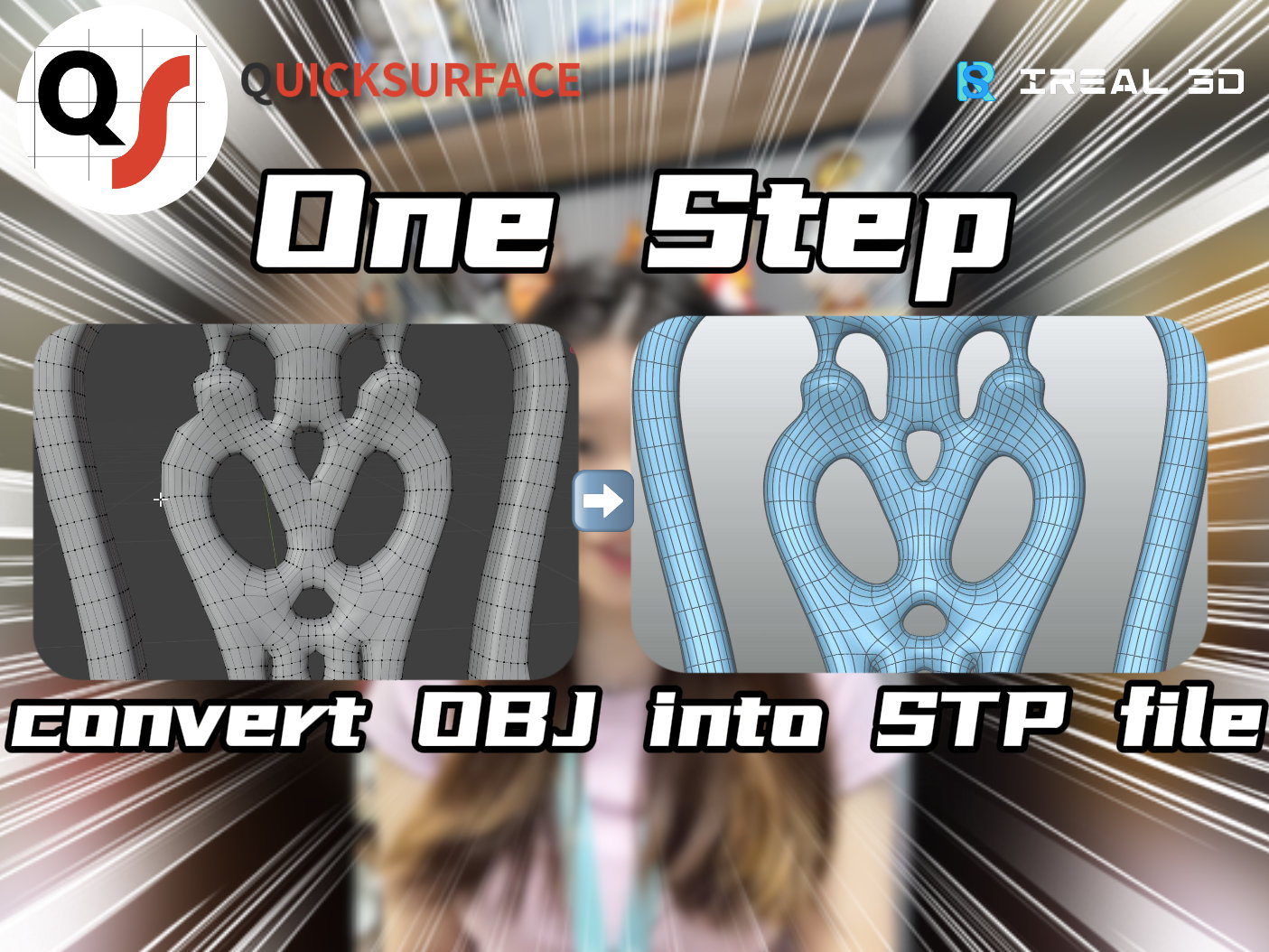 How to Convert OBJ to STP in Quicksurface Reverse Engineering Software ...