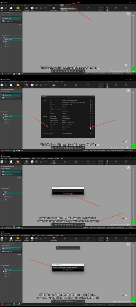 How to activate the 3DeVOK 3D scanner online? - 3DeVOK